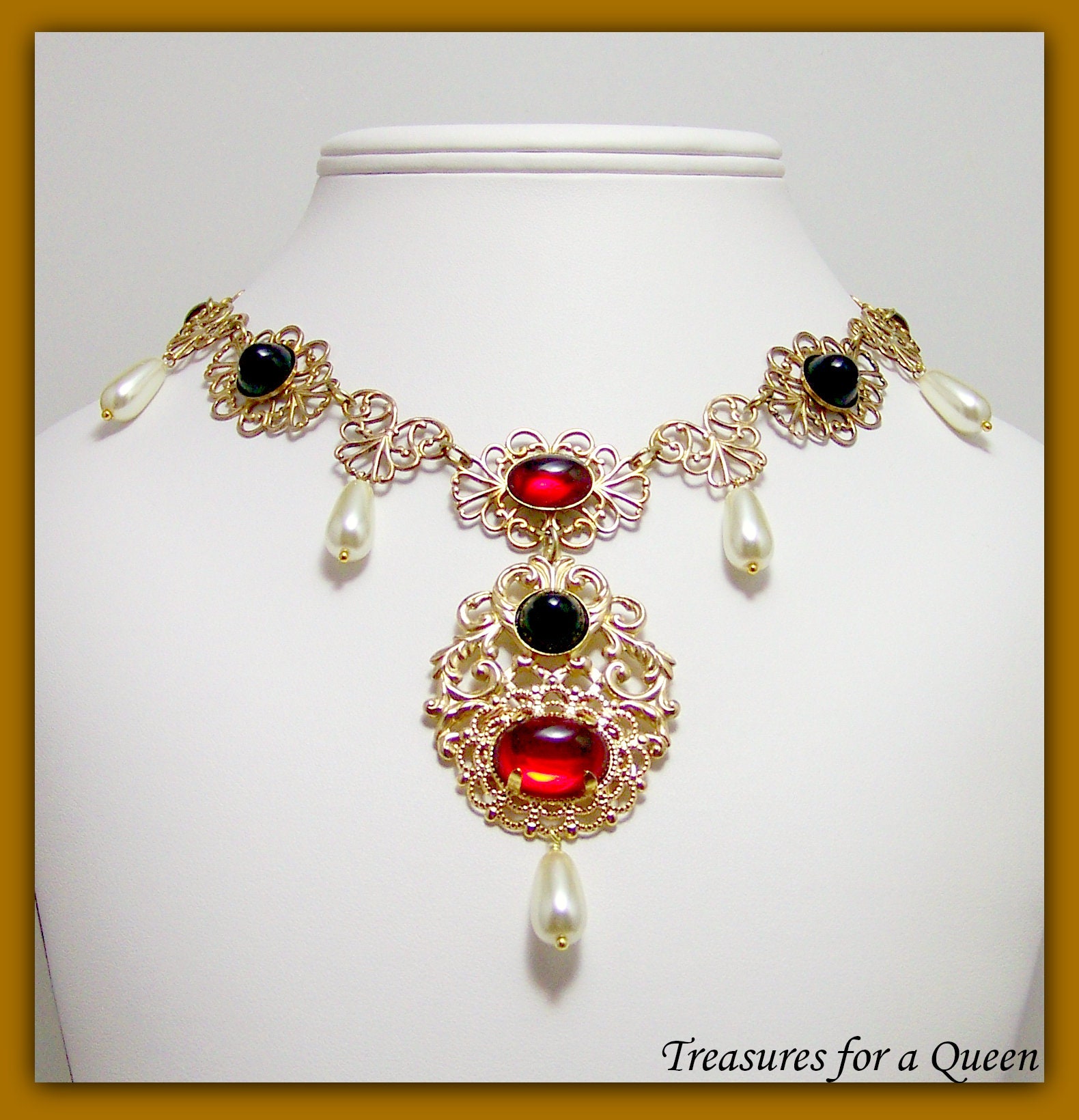 Tudor Historical Replica Necklace - Queen Catherine Parr Medieval ...