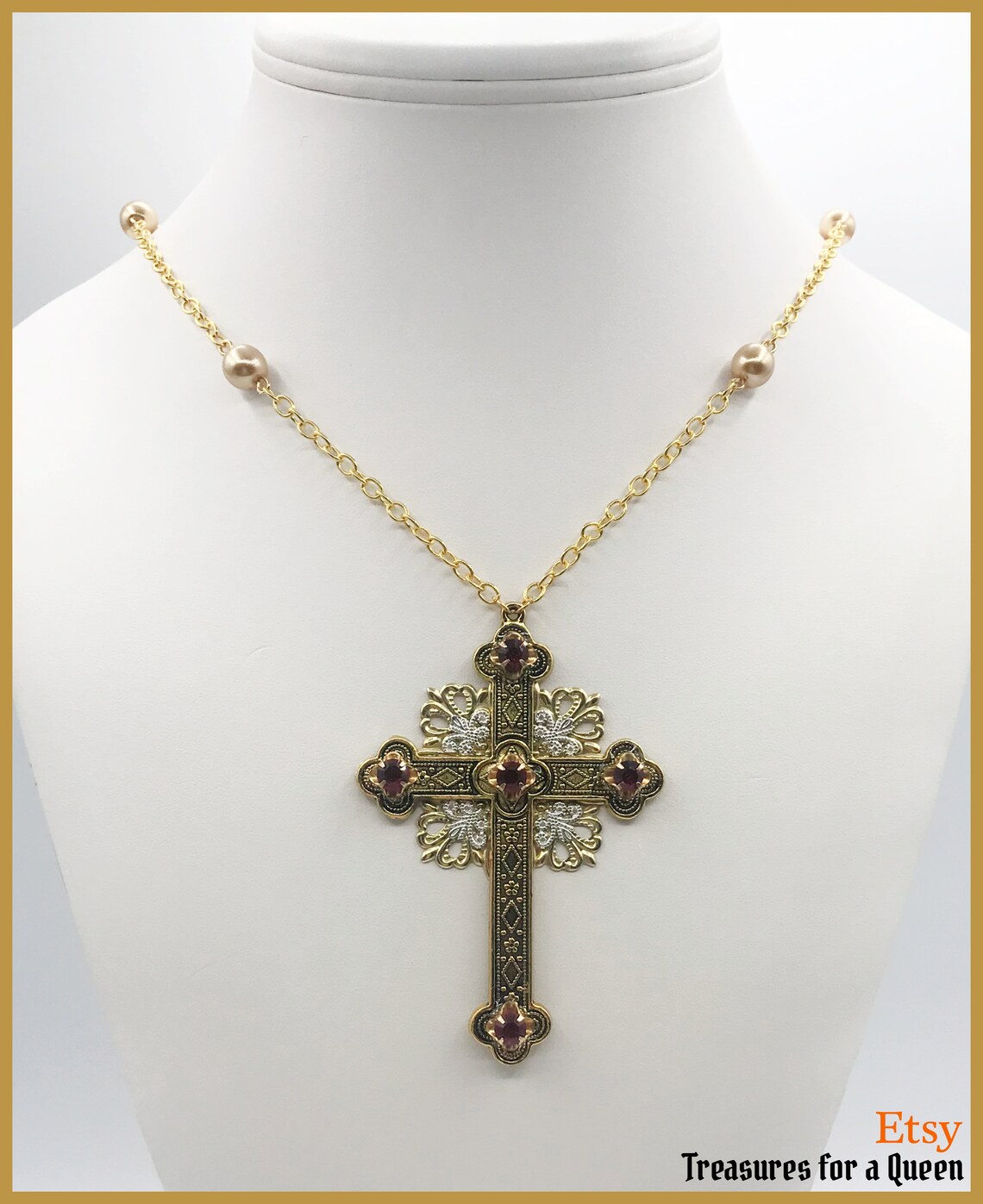 Elizabethan Tudor Gold Pearl Cross 16th Century Medieval | Etsy Canada
