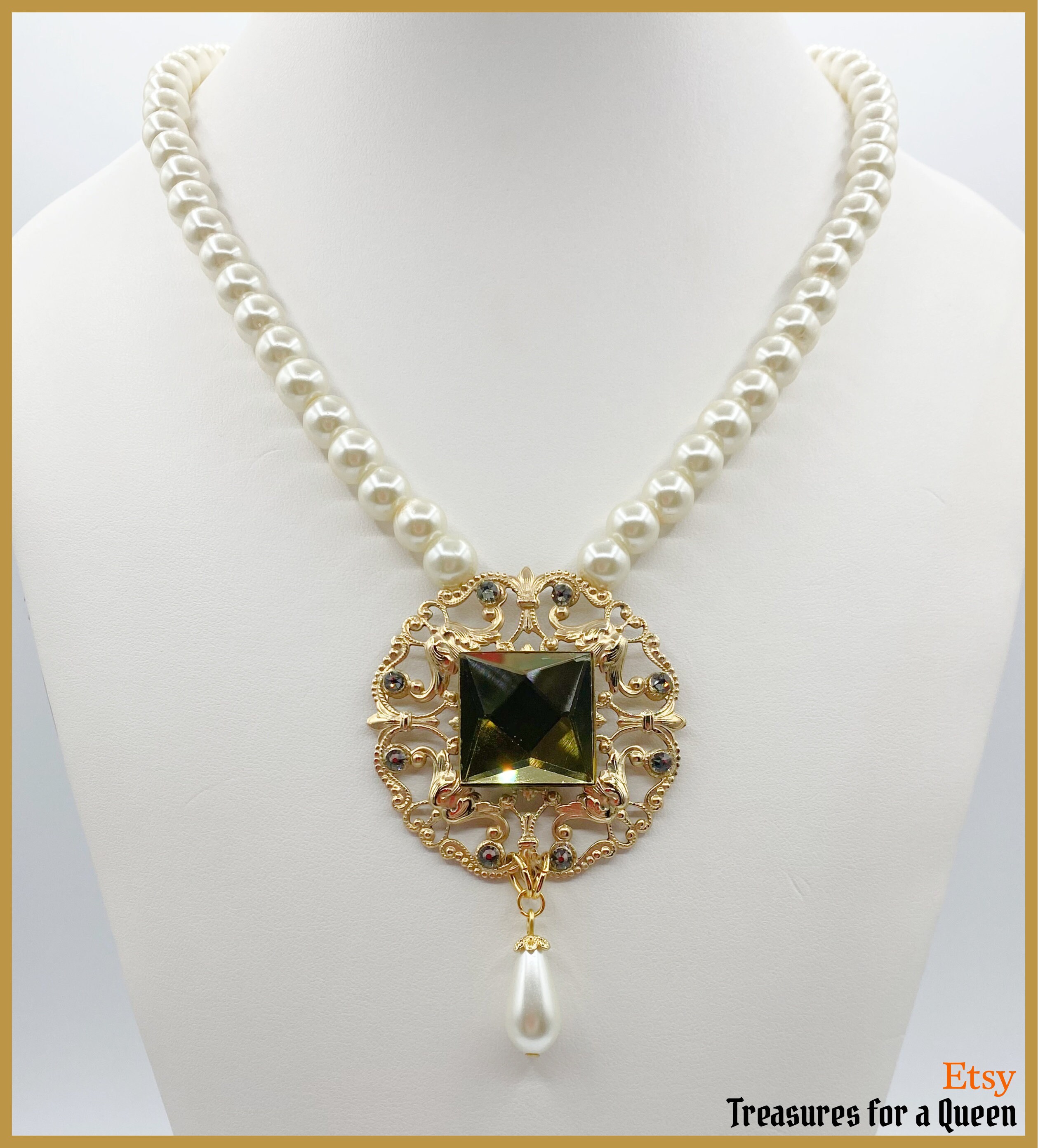 Eleanor of Toledo Italian Renaissance Historical Replica Filigree Pearl ...