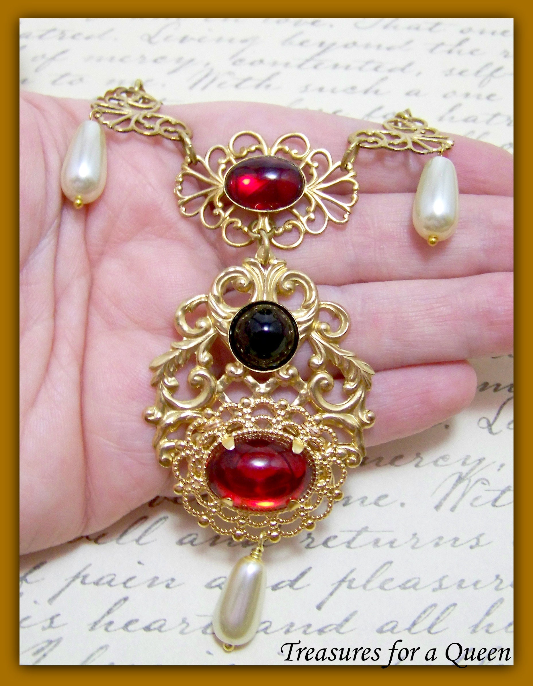 Tudor Historical Replica Necklace - Queen Catherine Parr Medieval ...