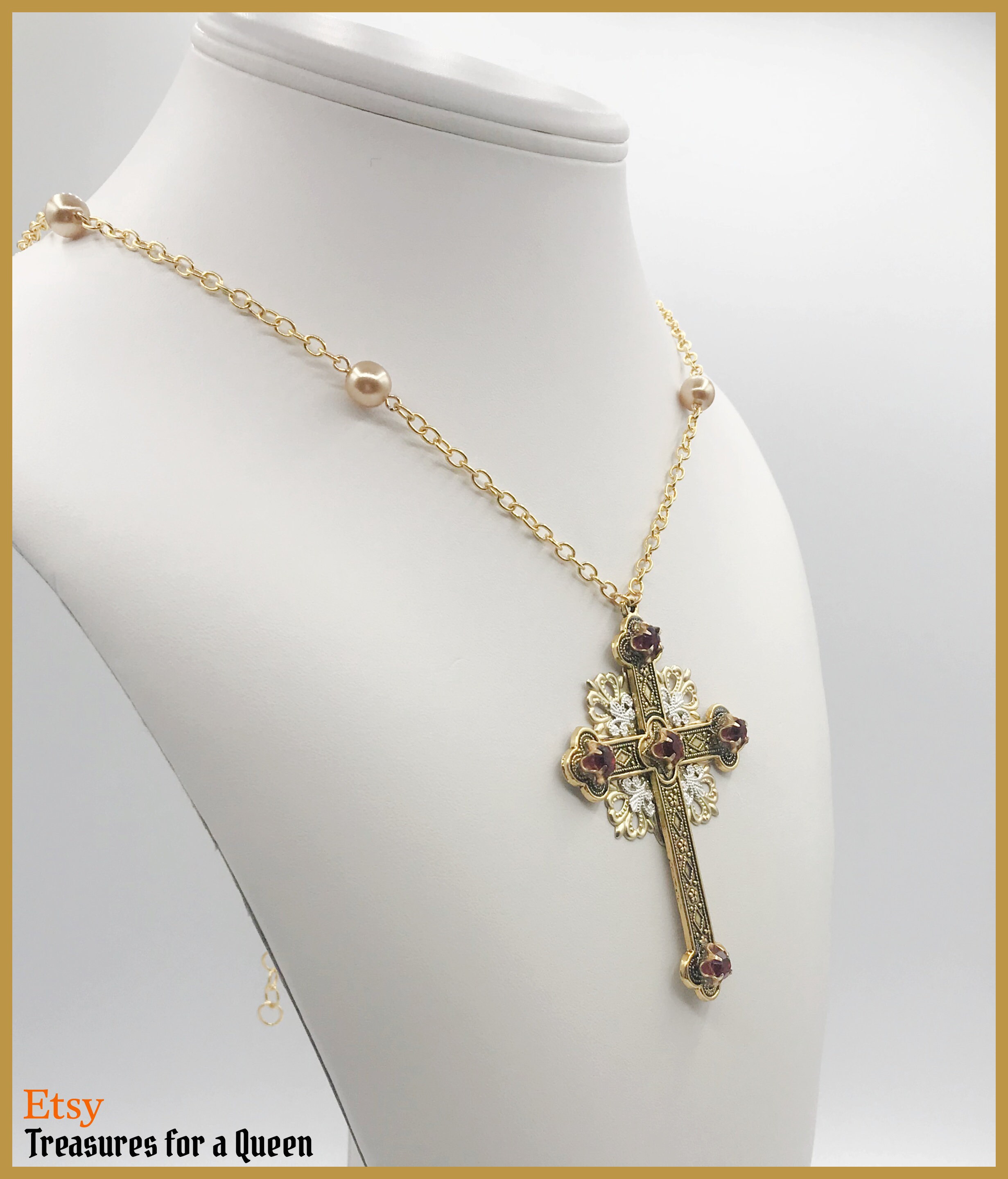 Elizabethan Tudor Gold Pearl Cross 16th Century Medieval - Etsy Canada