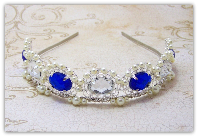 Renaissance Crown - Medieval Tudor Tiara Silver Wire Wrapped Pearl ...
