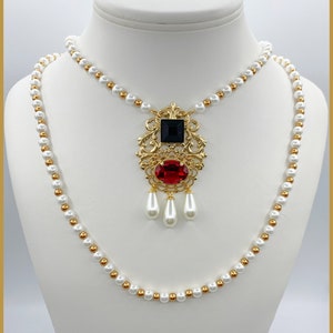 Queen Elizabeth I Historical Reproduction 2 Necklace Set Gold Brass ...