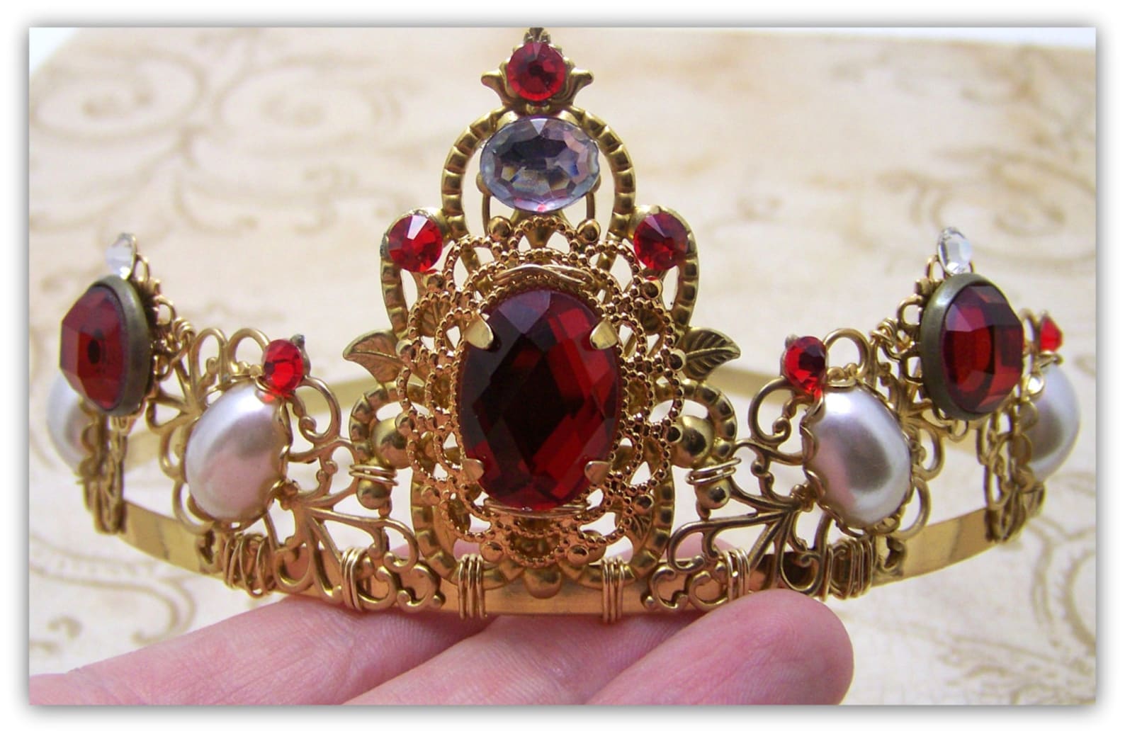 Medieval Tudor Tiara - Handmade Reign Catherine De' Medici Wire Wrapped ...