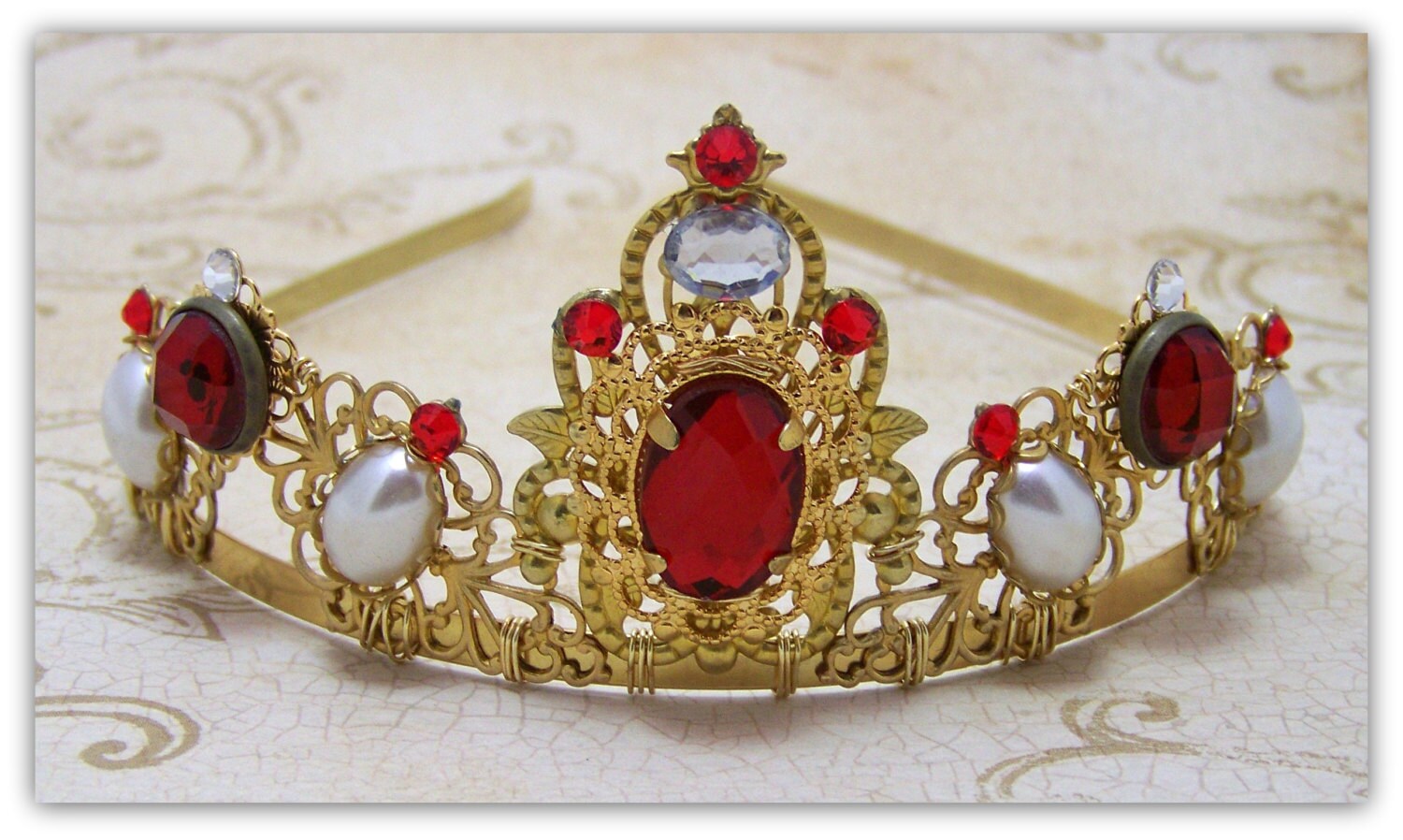 Medieval Tudor Tiara - Handmade Reign Catherine De' Medici Wire Wrapped ...