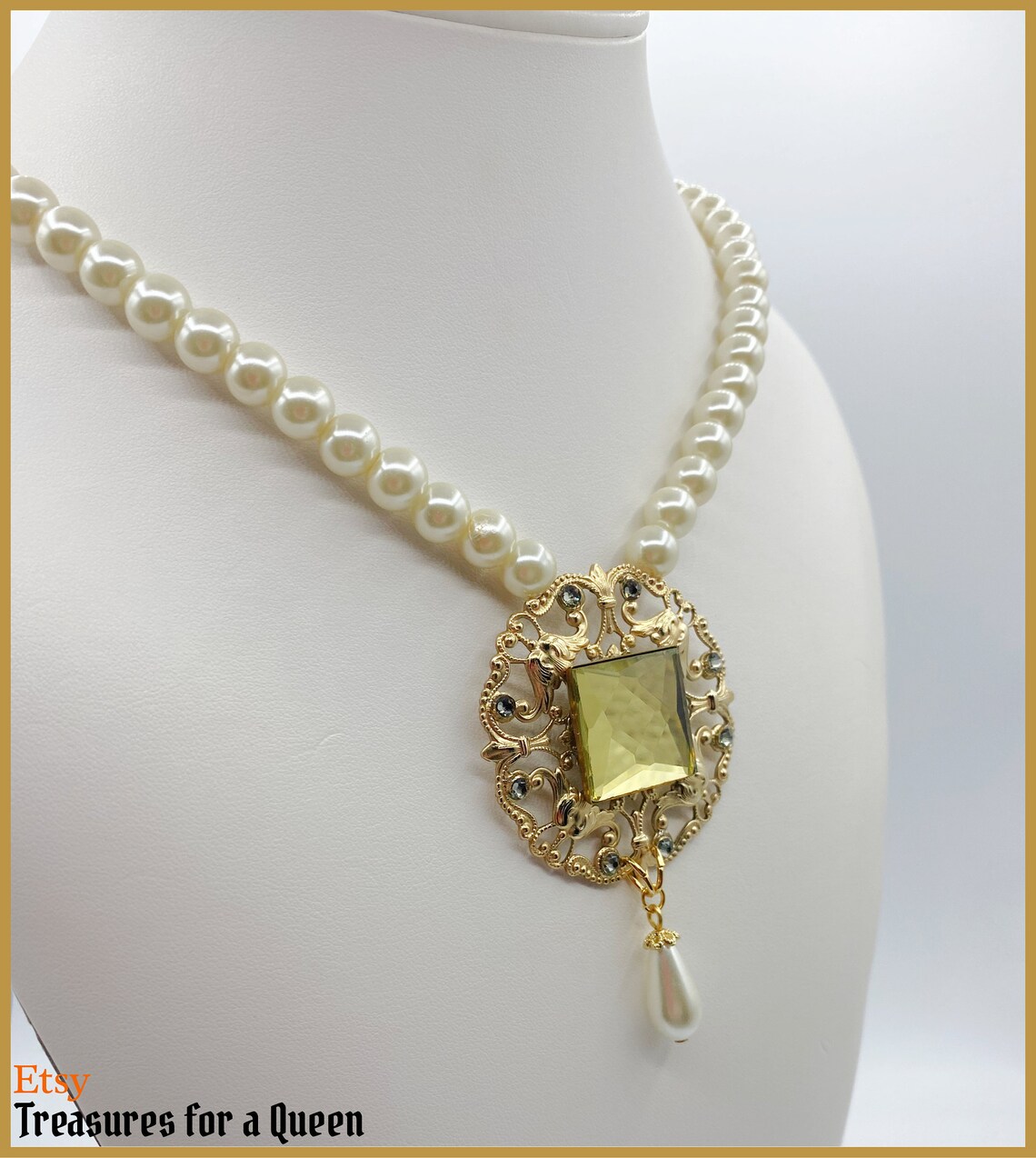 Eleanor of Toledo Italian Renaissance Historical Replica Filigree Pearl ...