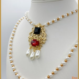 Queen Elizabeth I Historical Reproduction 2 Necklace Set Gold Brass ...