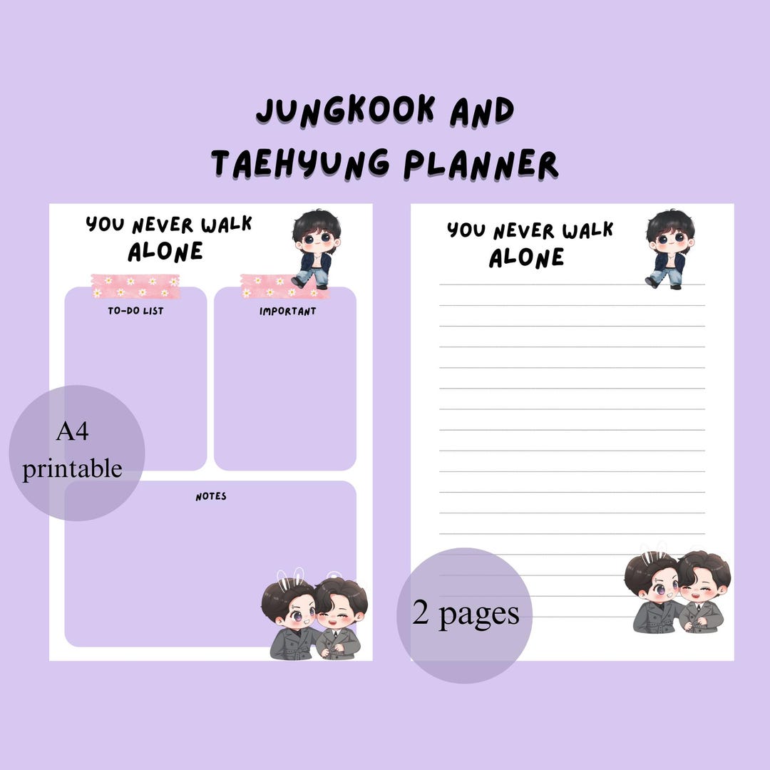 BTS Planner Printable | BTS Planner for Army | Daily Planner and Notes ...
