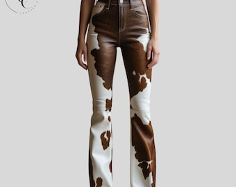 Cow Print Bell Bottoms - Etsy