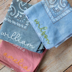 Embroidered Bandana - Etsy