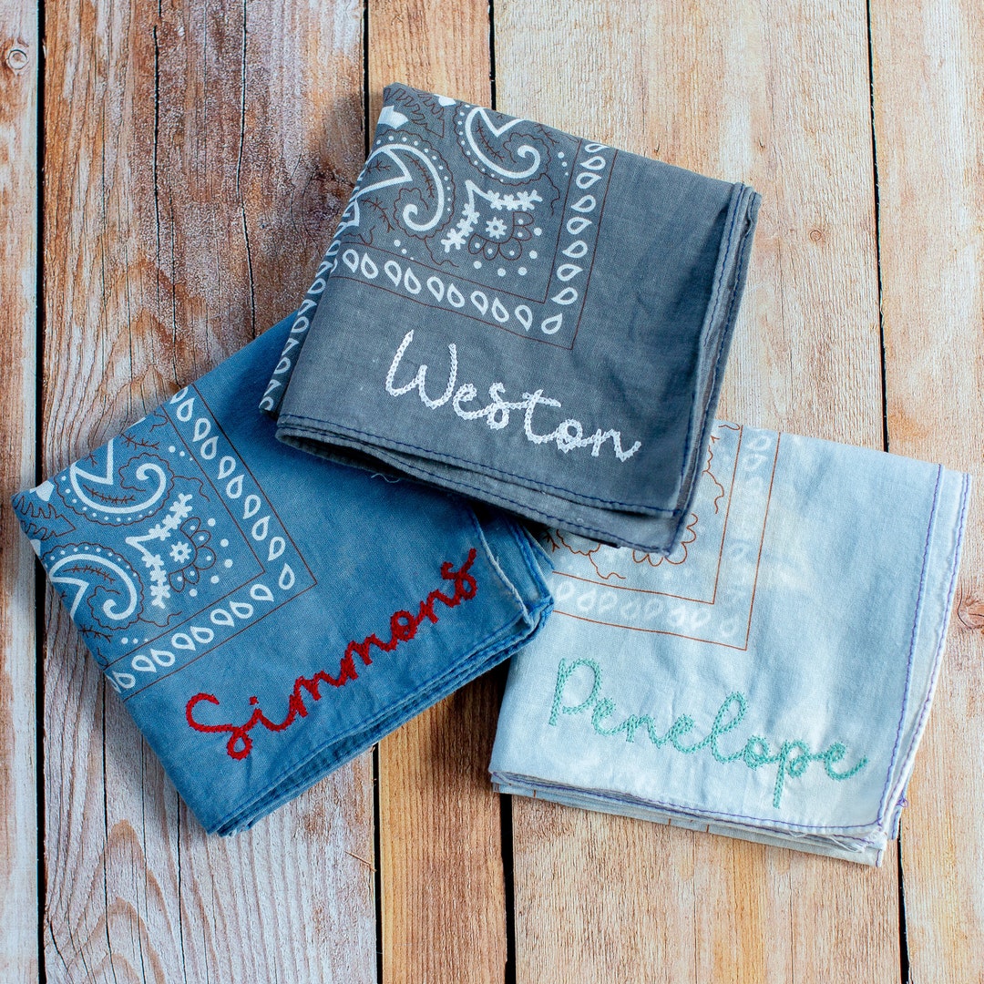 Embroidered Bandana Sun Bleached Bandana Scarf Sun-washed Head Kids ...