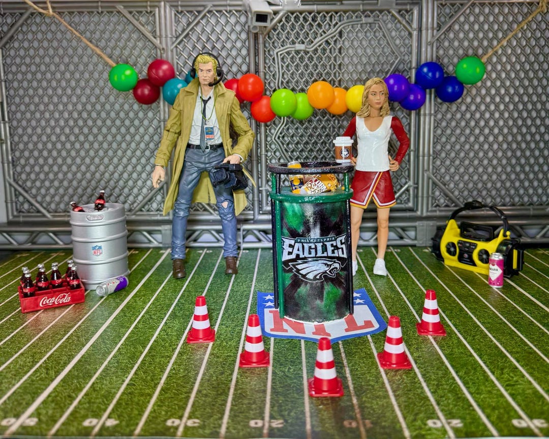 NFL Diorama!! Go Teams! Lets Play Some Football! Mini Trash Cans Sports ...