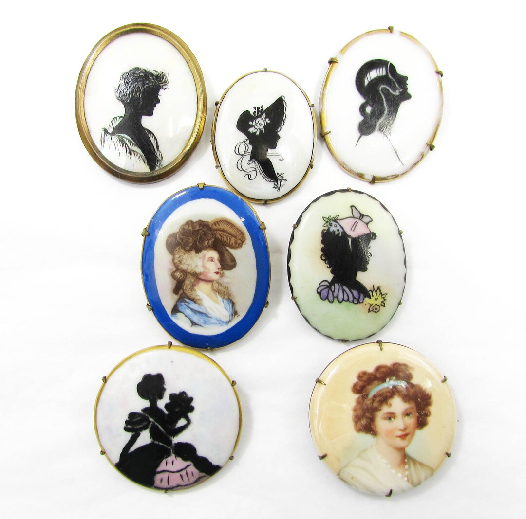 Porcelain Portrait Brooches - YOUR CHOICE of A - F or Whole Lot - Etsy
