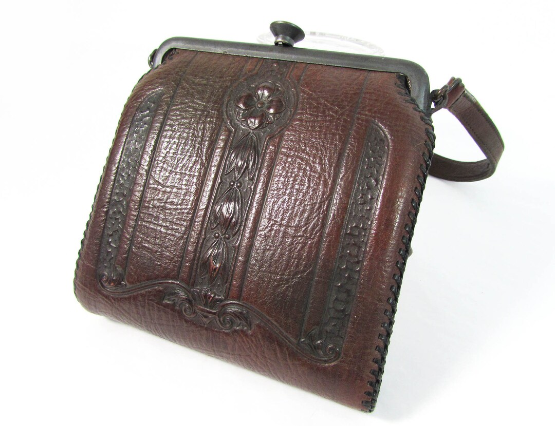 Antique Tooled Leather Purse Edwardian Purse Ca 1910 - Etsy
