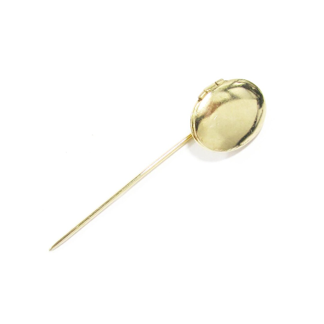Vintage Locket Lapel Pin 1-3/4 Long Gold Tone Mini Locket - Etsy