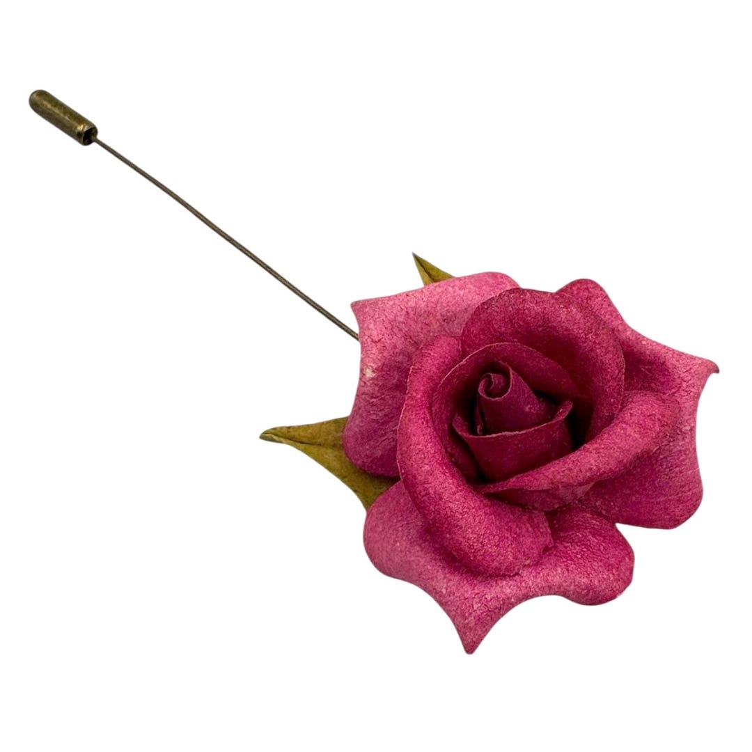 Vintage Pink Rose Hat Pin - 4.25