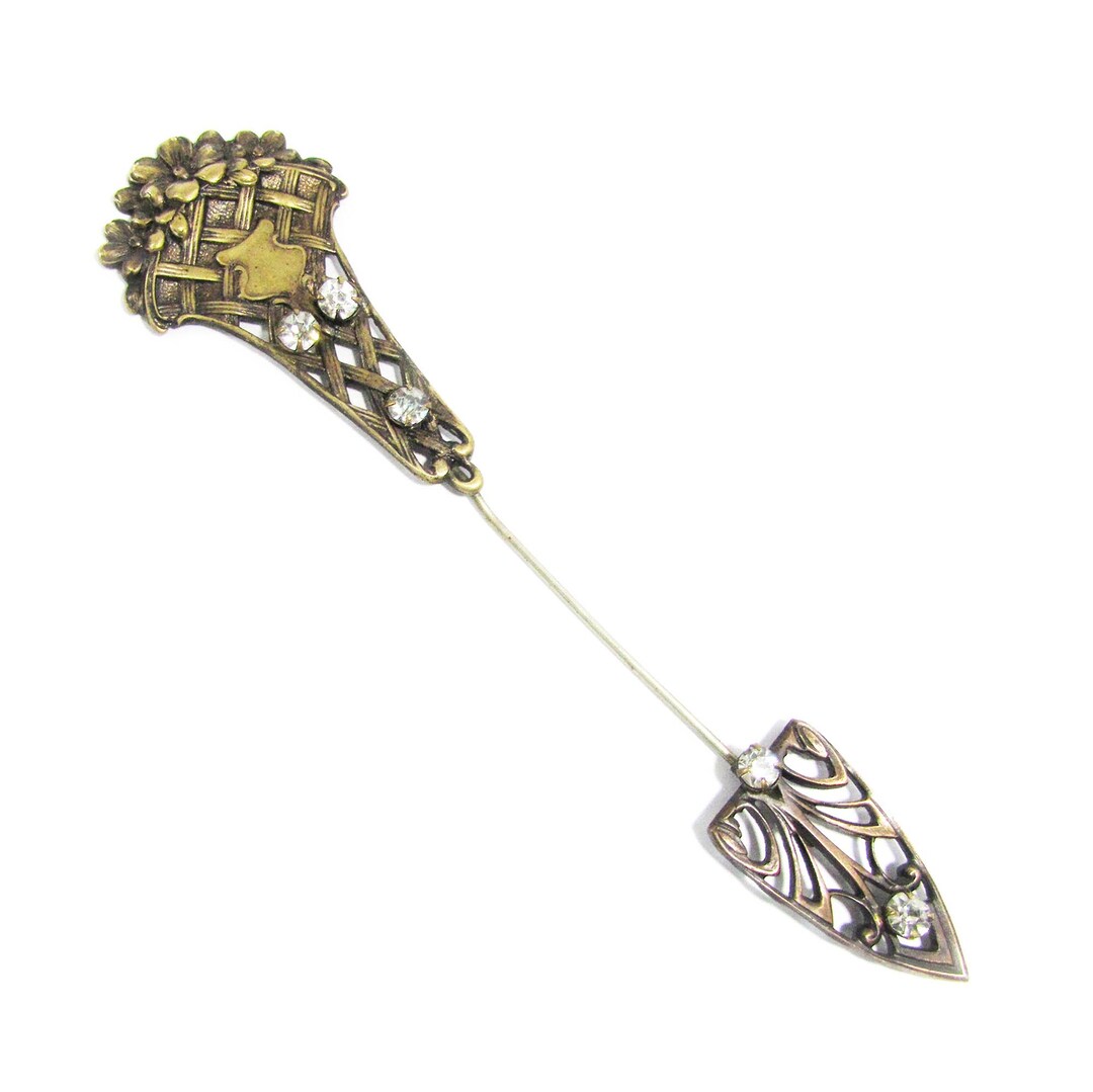 Art Deco Double End Repousse Arrow Hat Pin - 5-1/2" - Etsy