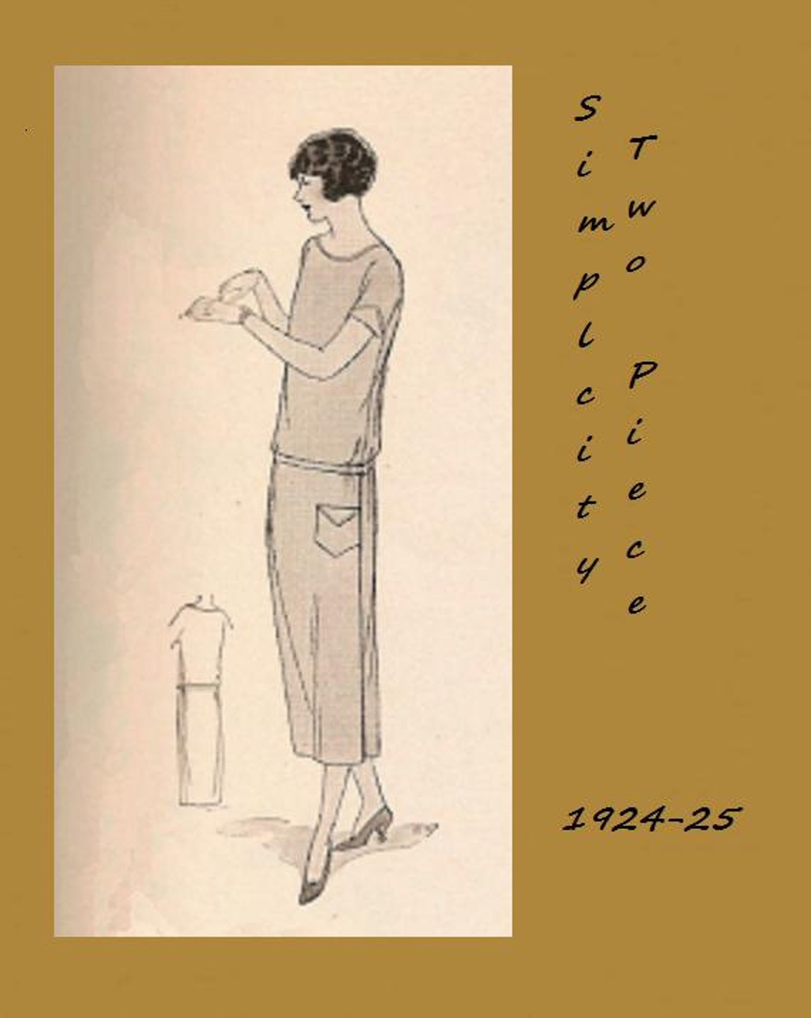 The One Hour Dress and Simplicity Two-piece Without Pattern - Vintage ...