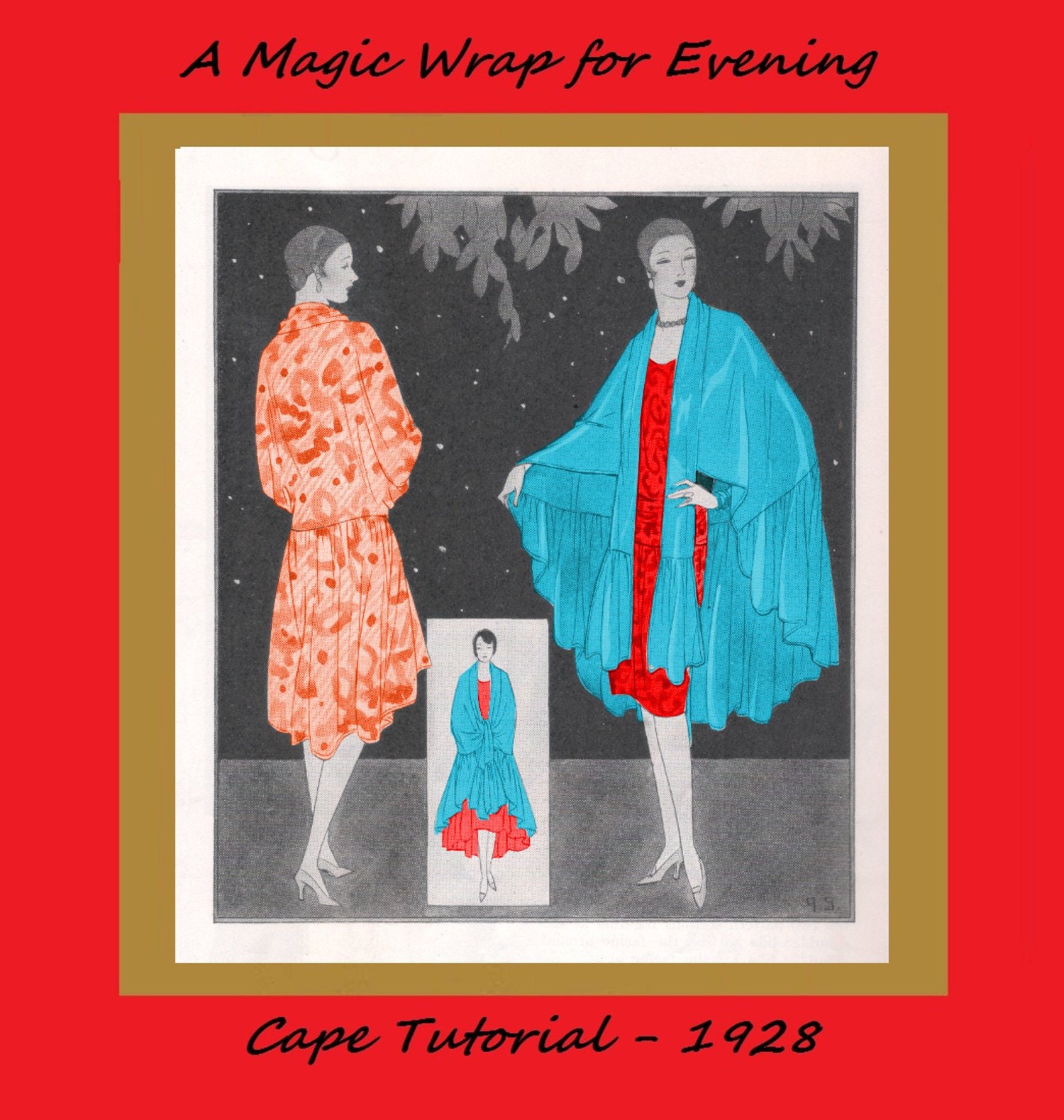 Vintage 1920's Flapper Cape A Magic Wrap for Evening Sewing ...