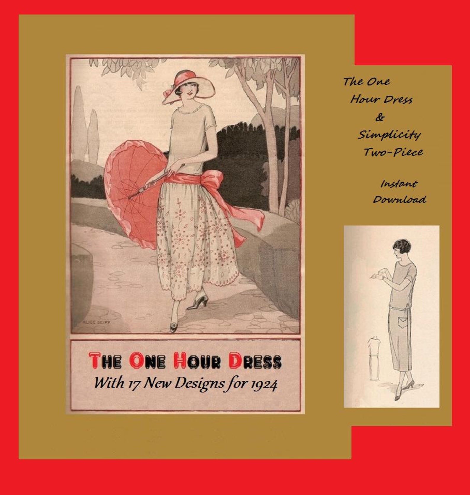 The One Hour Dress and Simplicity Two-piece Without Pattern - Vintage ...