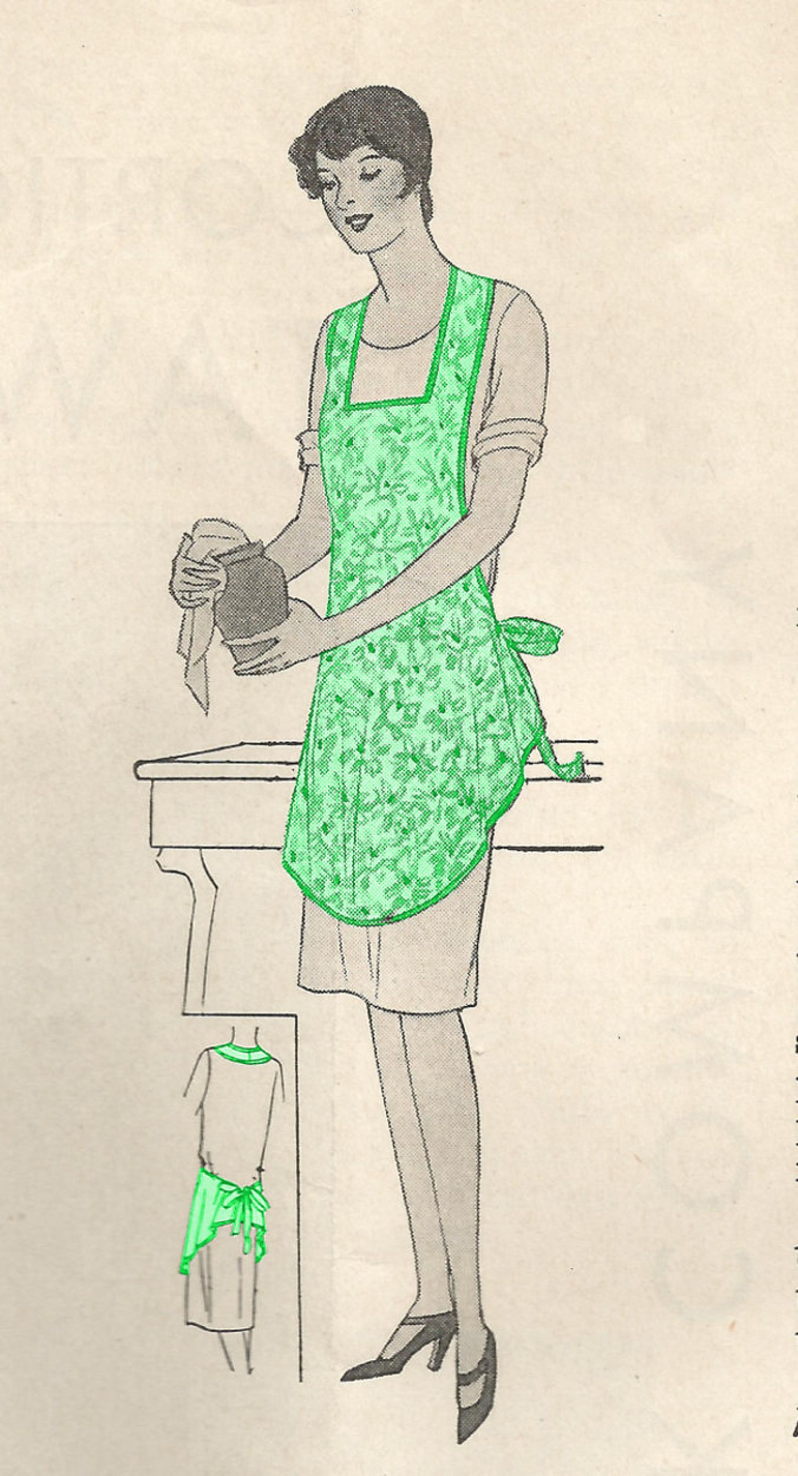 Vintage 1920's Slip-over Apron Tutorial - Reproduction Fashion Service ...