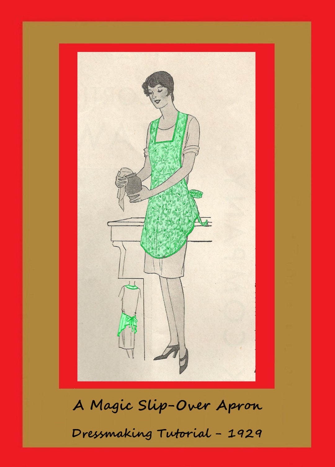 Vintage 1920's Slip-over Apron Tutorial - Reproduction Fashion Service ...
