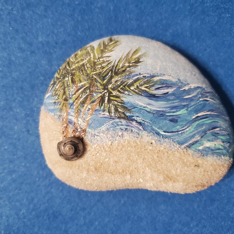 Painted Beach Rock - Etsy