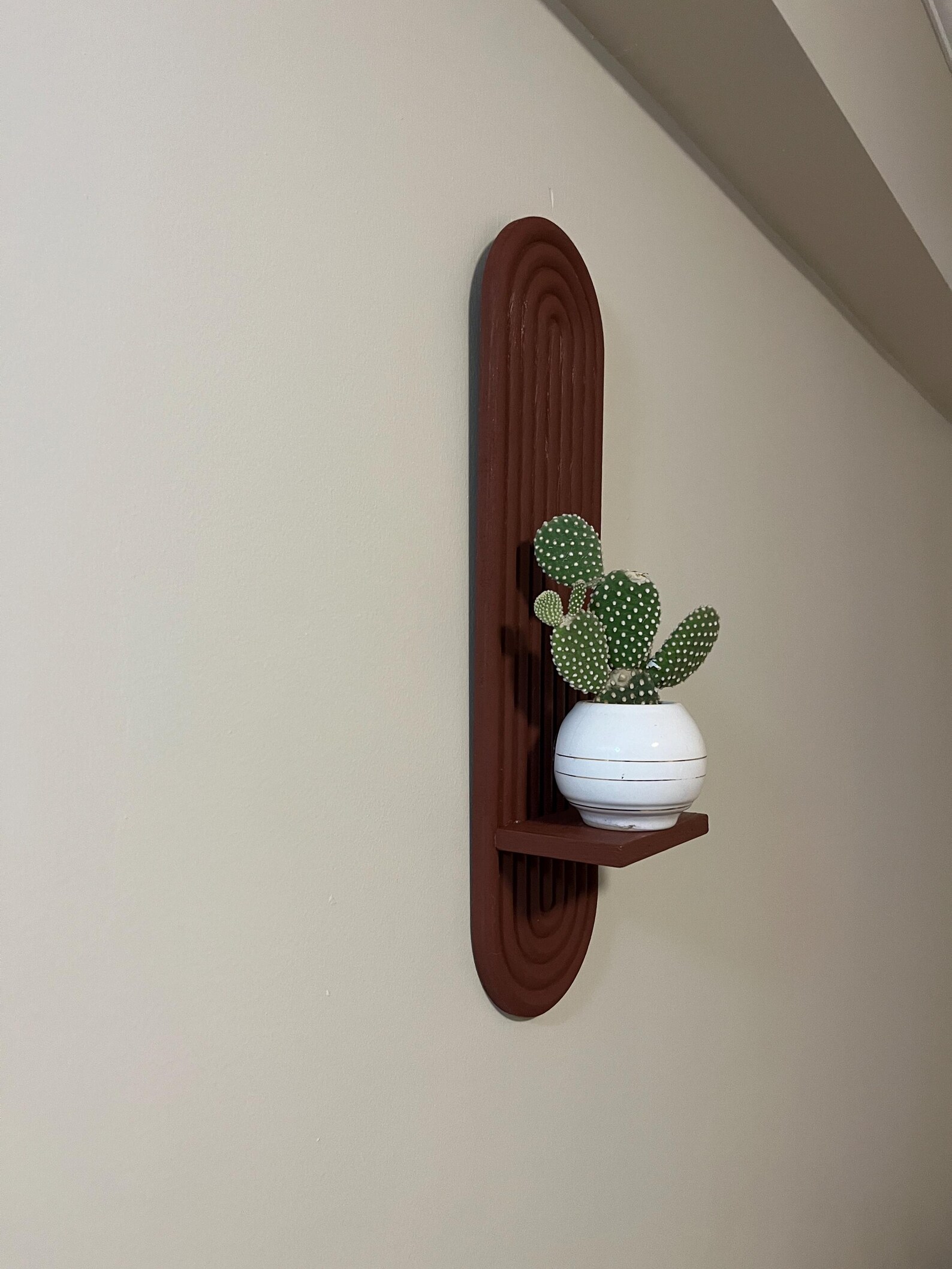 Wall Planter Shelf, 50x14 Cm Arch Wood Shelf, Boho Wall Plant Holder ...