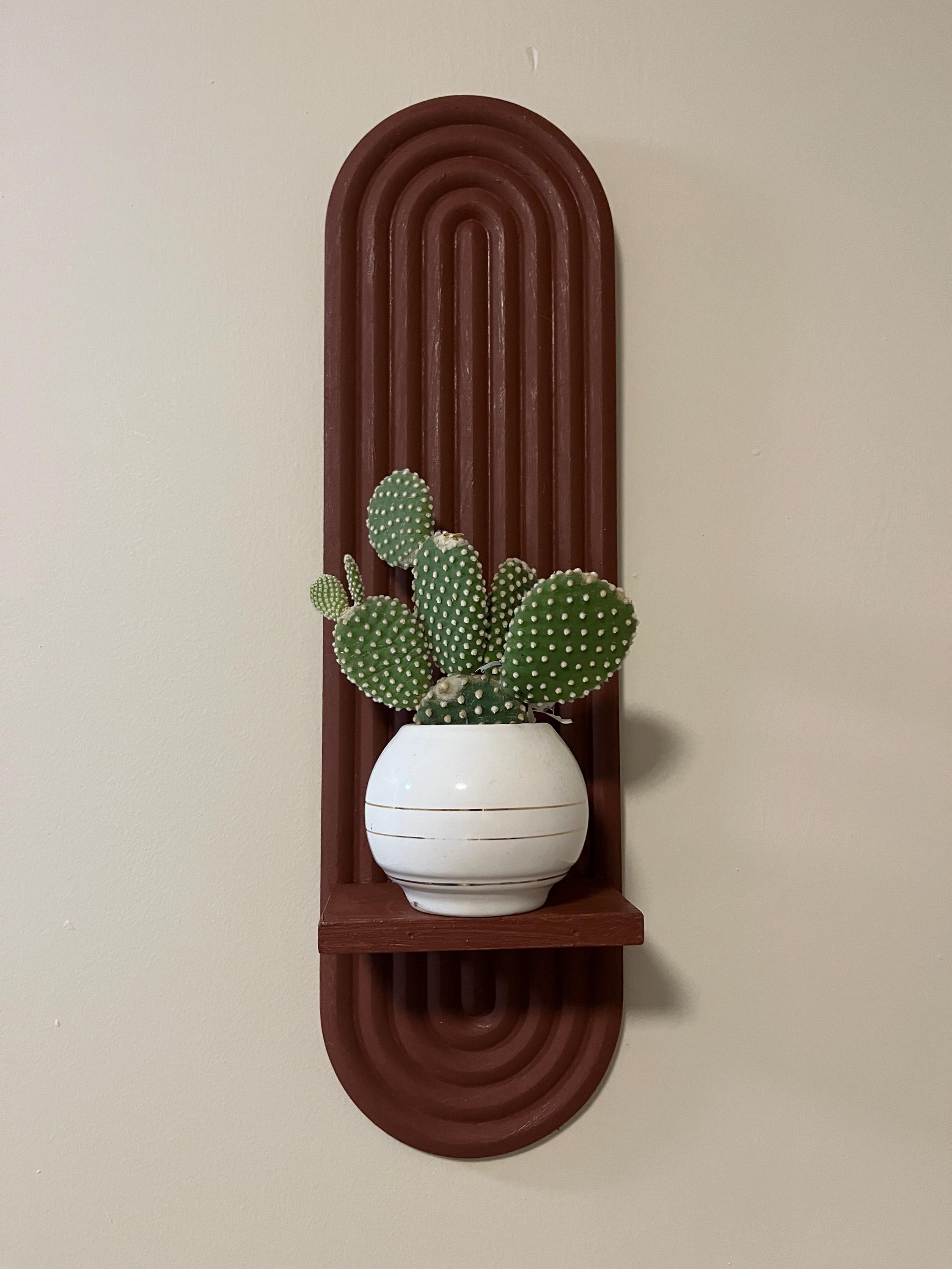 Wall Planter Shelf, 50x14 Cm Arch Wood Shelf, Boho Wall Plant Holder ...