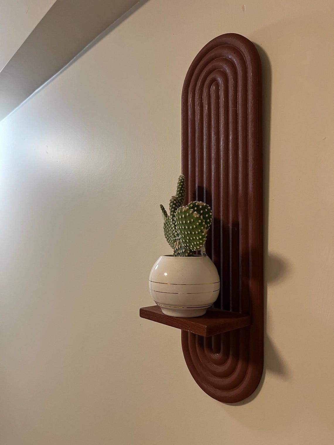 Wall Planter Shelf, 50x14 Cm Arch Wood Shelf, Boho Wall Plant Holder ...