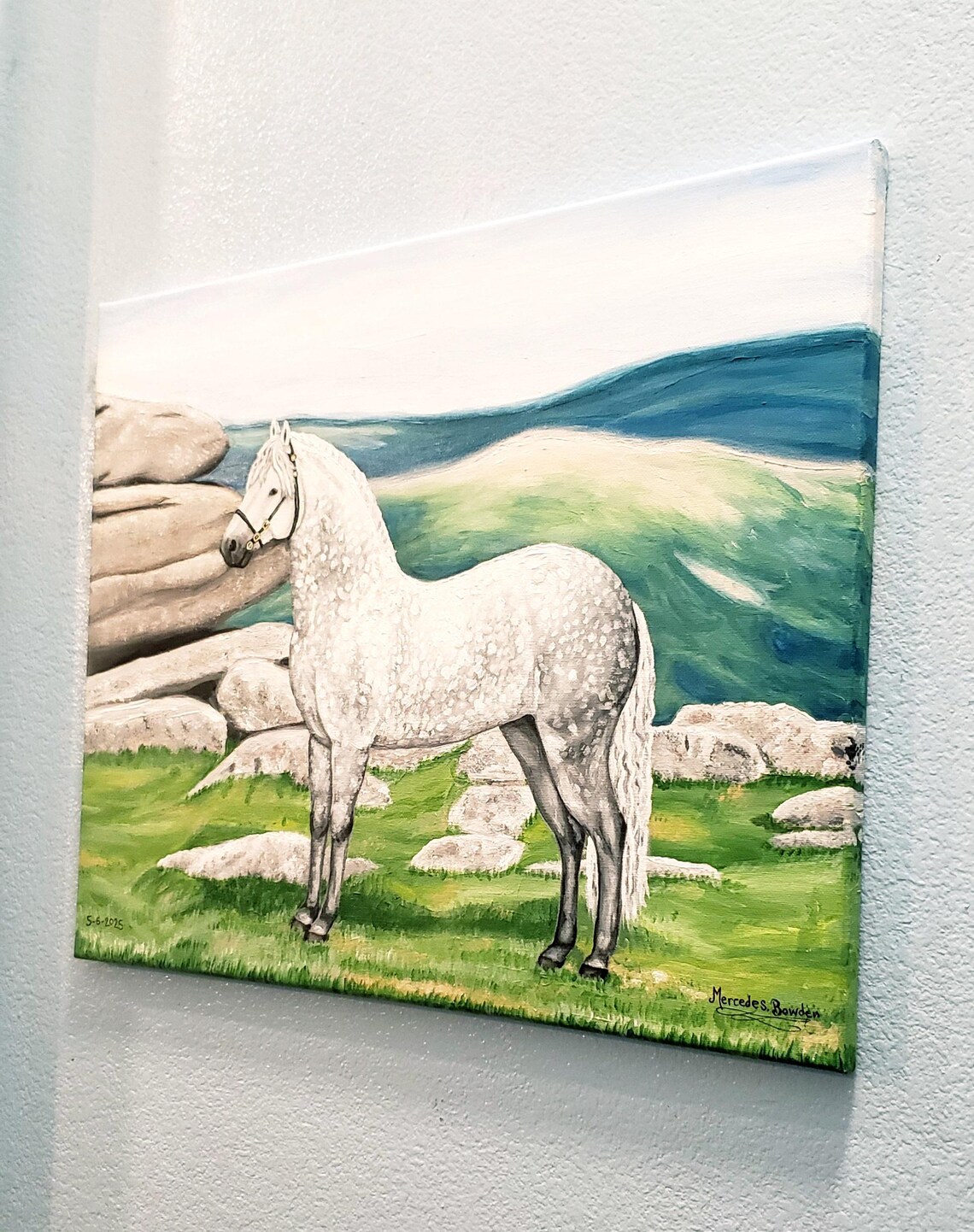 Original Connemara Pony in It's Native Homeland Acrylic Painting 16"×20 ...