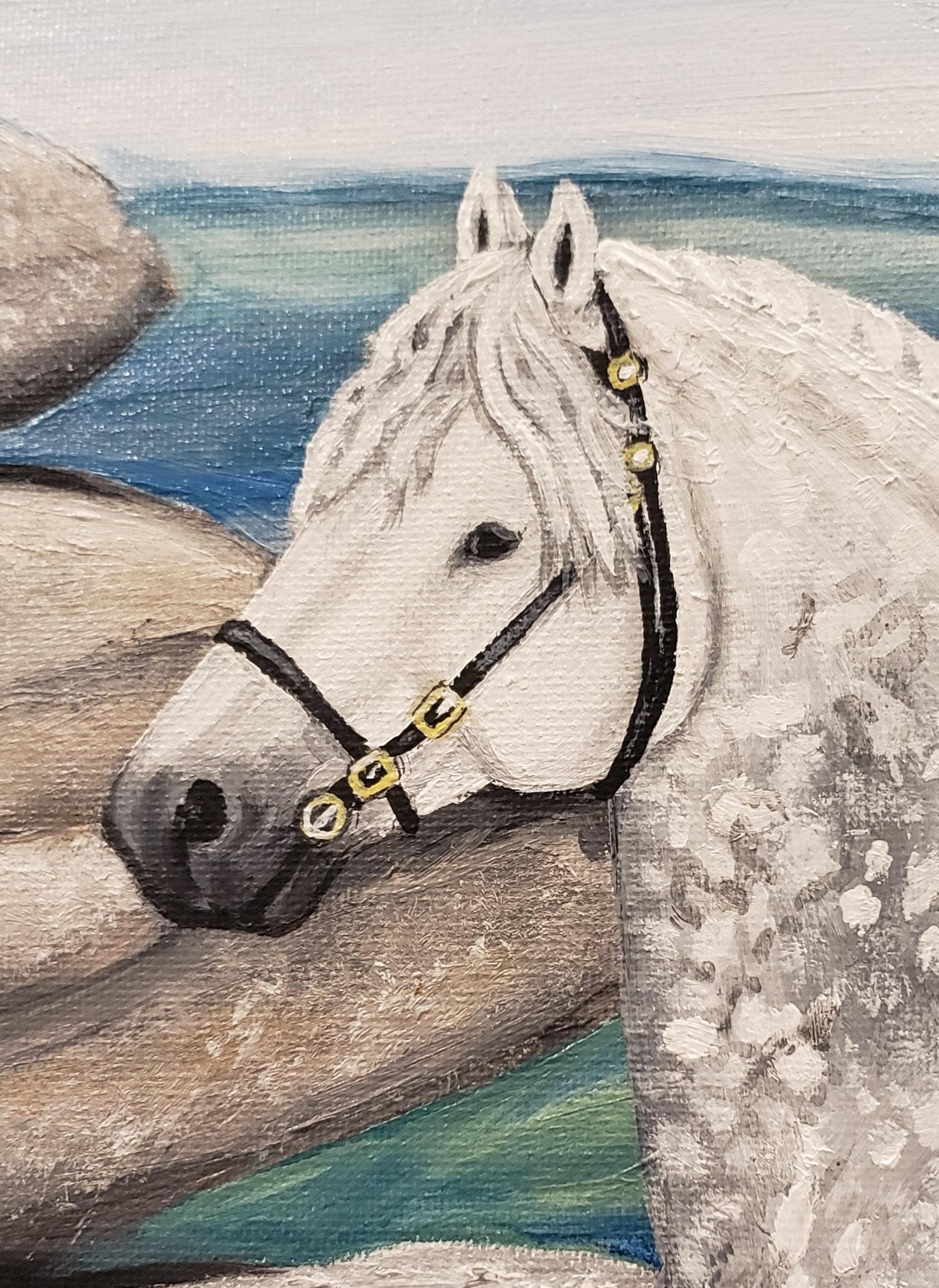 Original Connemara Pony in It's Native Homeland Acrylic Painting 16"×20 ...