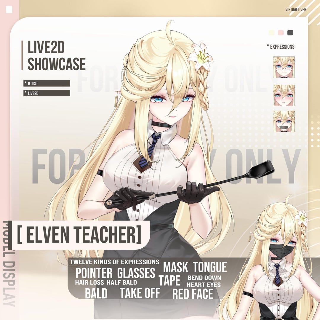Premade Live2d Vtuber Model-[elven TEACHER] A Total of Twelve ...