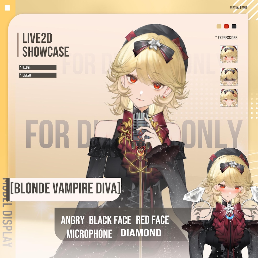Premade Live2d Vtuber Model-[blonde VAMPIRE DIVA] A Total of Seven ...