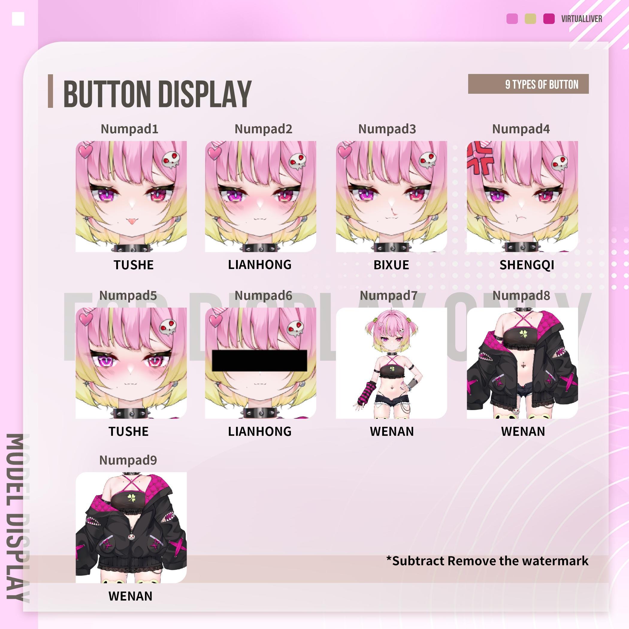 Premade Live2d Vtuber Model-pinkhaired YABI A Total of Nine Expressions and Actions - Etsy