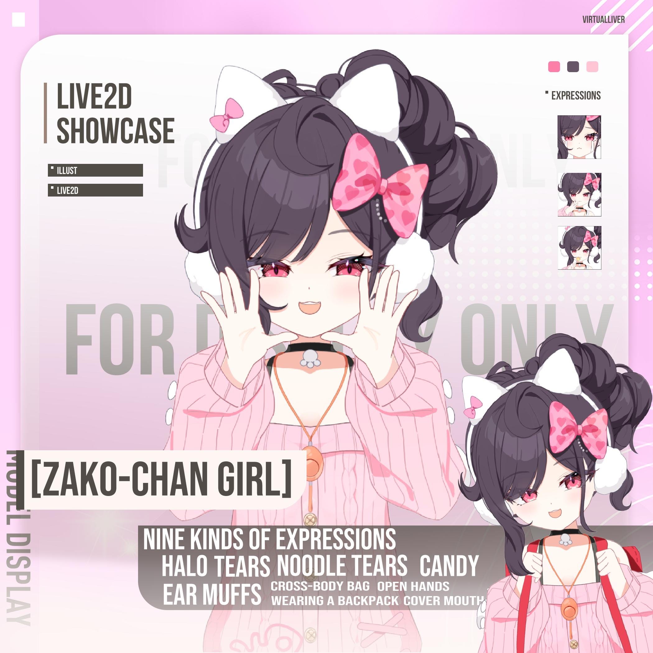 Premade Live2d Vtuber Model-[zako-chan GIRL] A Total of Nine ...