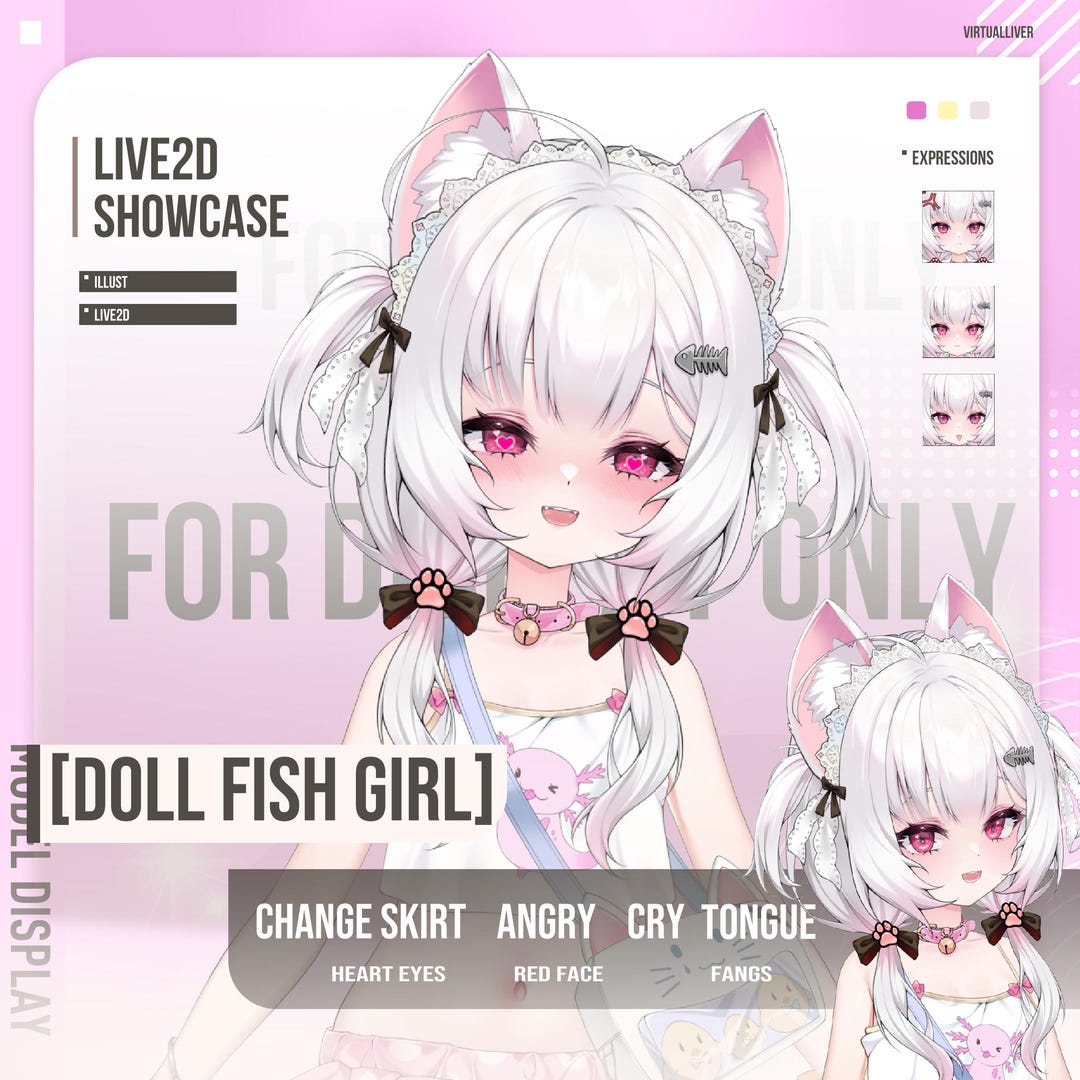 Premade Live2d Vtuber Model-[doll FISH GIRL] A Total of Seven ...