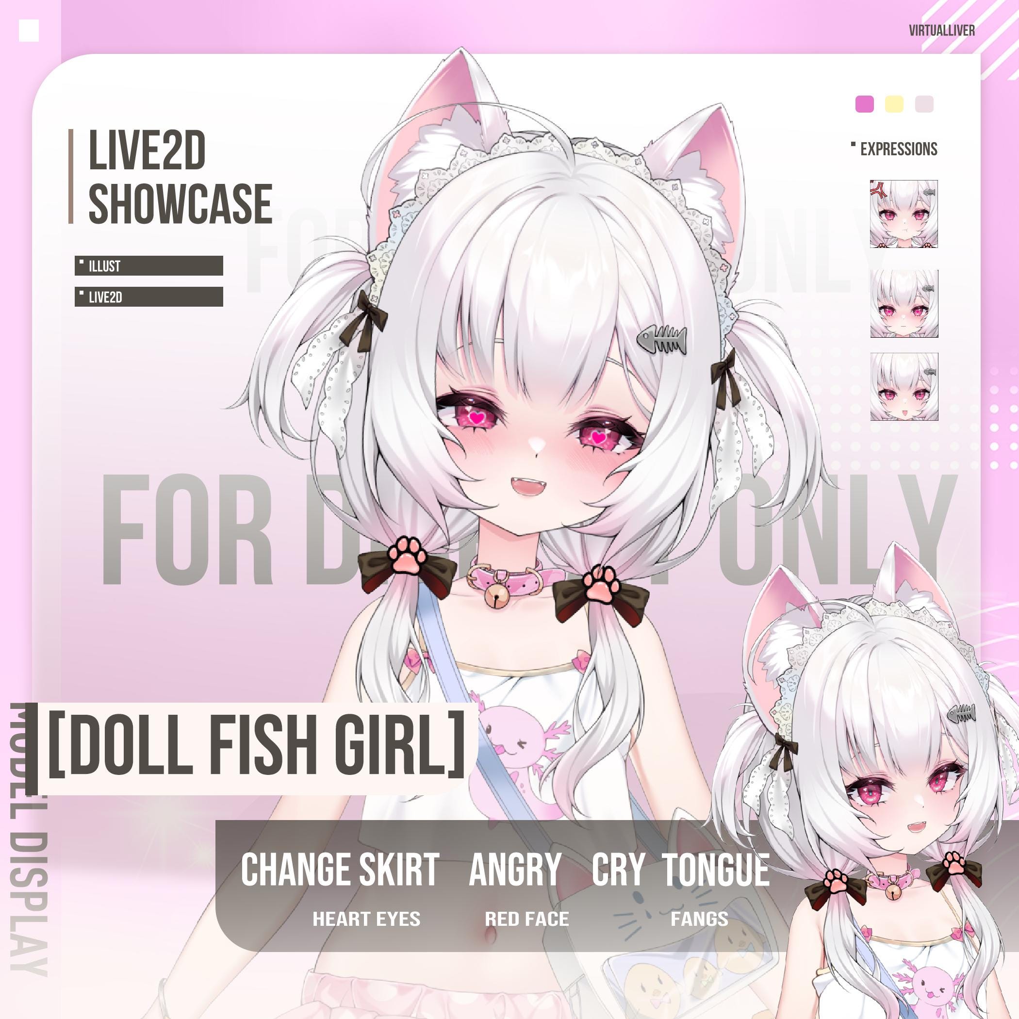 Premade Live2d Vtuber Model-[doll FISH GIRL] A Total of Seven ...