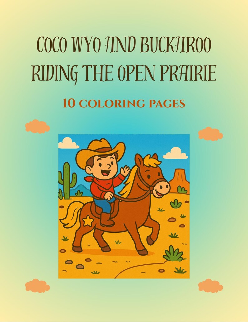 Coco Wyo and Buckaroo Coloring Pages | Western Cowboy Adventure | Cute ...