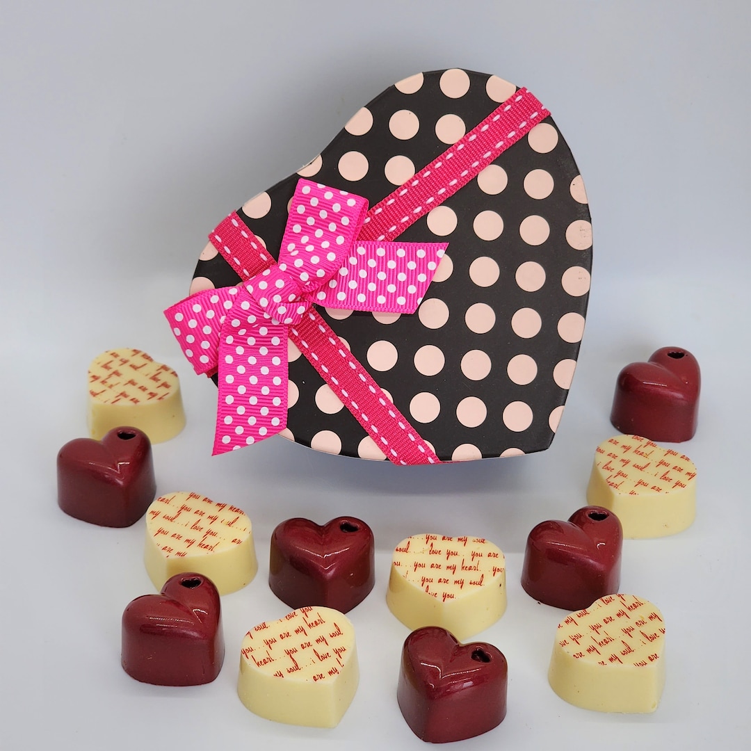 Red Velvet Truffles for Valentine's Day, Heart Box Filled With Heart ...