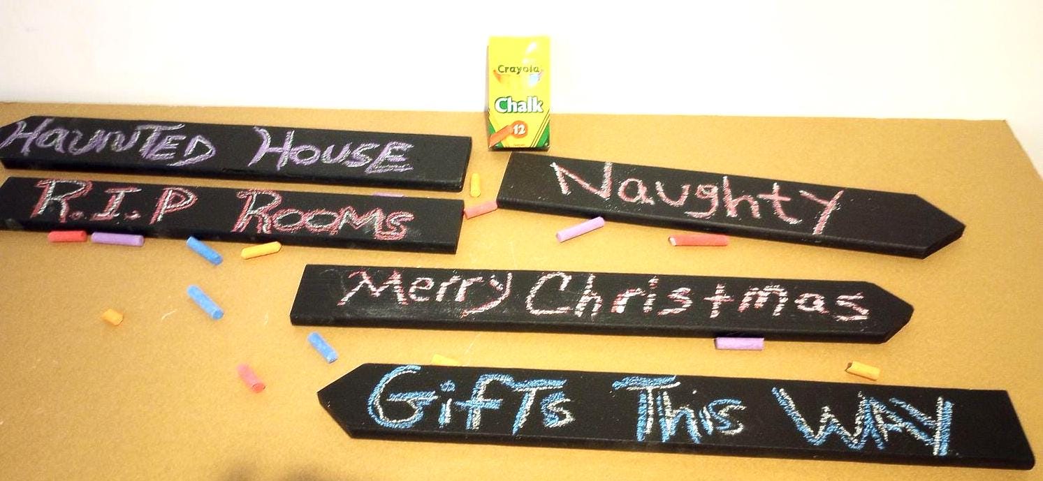 Handmade Holiday Sign” 5 Chalkboard Directional Arrows for Birthday ...