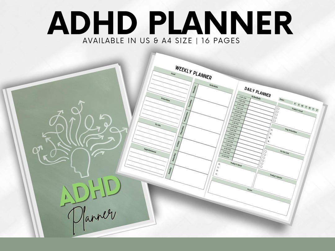 ADHD Planner | Printable ADHD Organizer | Daily & Weekly Focus Planner ...