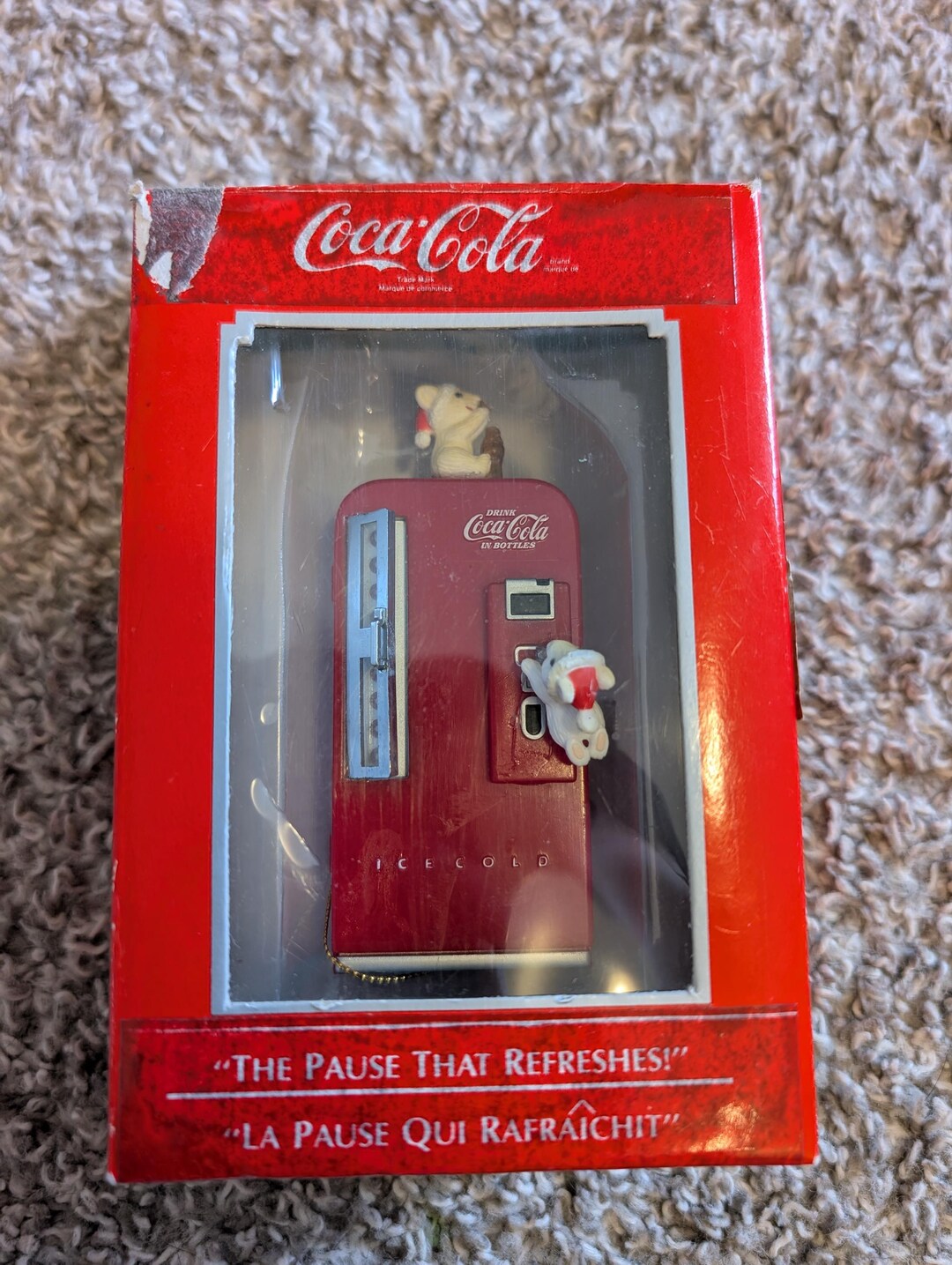 Vintage Coca-cola Polar Bear Vending Machine Ornament W/ Box - Etsy