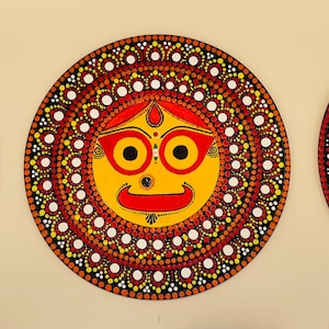 Hand-painted Lord Jagannath, Balabhadra, and Subhadra Mandala Dot Art ...