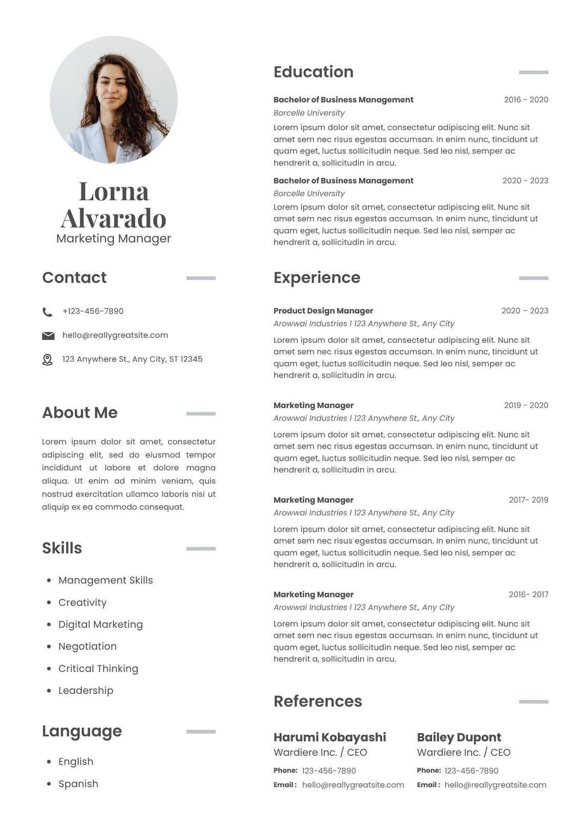 ATS Friendly Resume Template | Canva Editable CV + Word Cover Letter ...