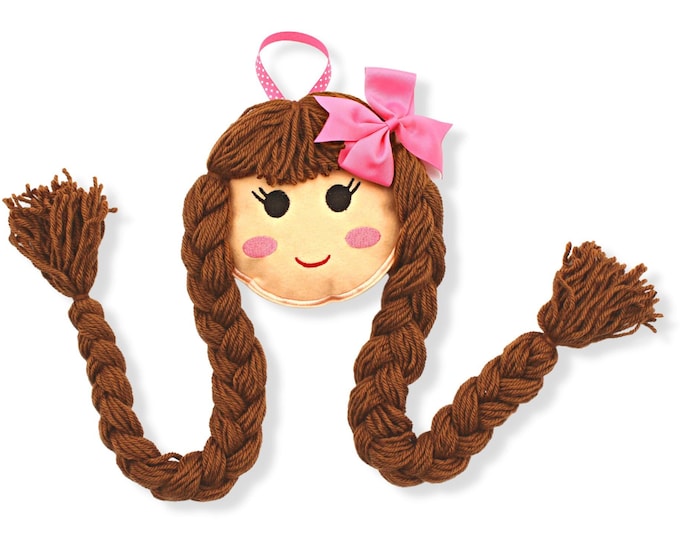 Doll Face Hair Clip Holder, Doll Face Bow Holder, Blonde, Brunette, Red ...