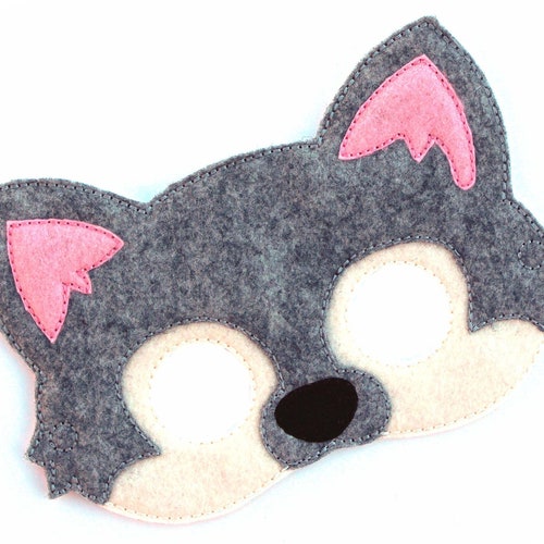 Kids Grey Wolf Mask Wolf Costume Dog Felt Mask Kids Face Mask | Etsy