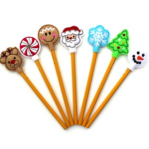 Christmas Pencil Topper Set, Christmas Pencil Toppers, Felt Pencil ...