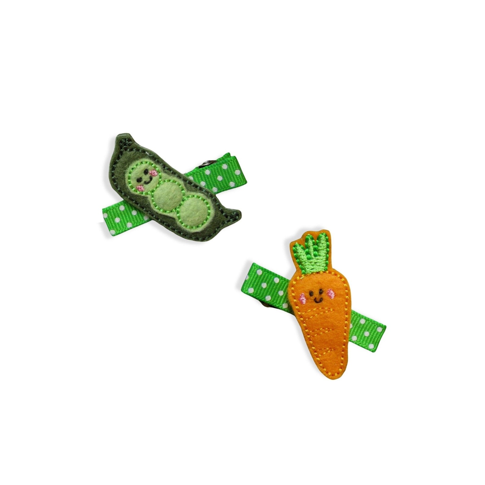 Peas and Carrots Hair Clip Clip Set, Vegetable Hair Clips, Girl ...