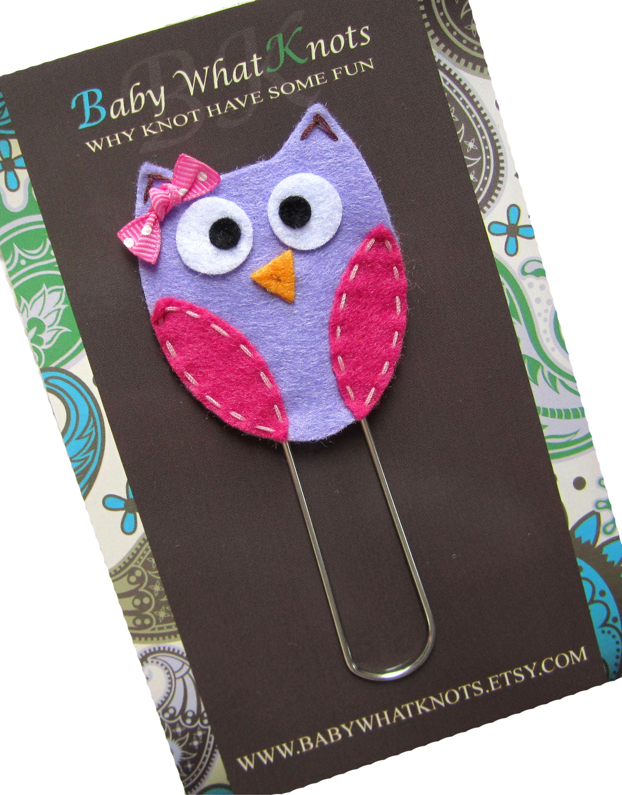 Extra LARGE Paperclip Bookmark Owl Bookmark Kids Felt | Etsy